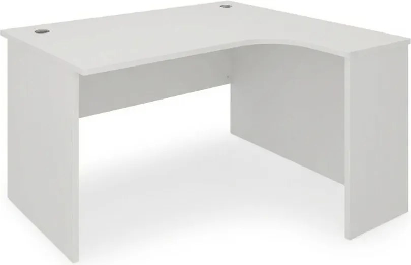 Rohový stůl SimpleOffice 140 x 120 cm, pravý, bílá