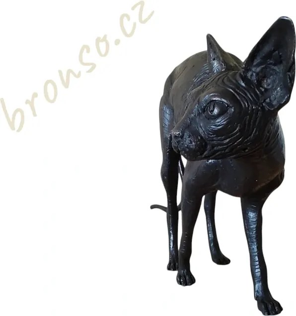 Sphynx – bronzová socha sfingy kočky, elegantní ručně vyrobená dekorace pro milovníky koček