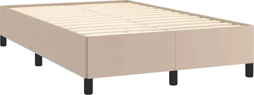 Box spring postel matrace a LED cappuccino 140x190cm umělá kůže 3270298