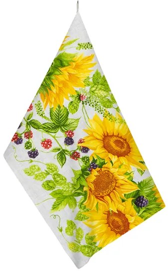 Bellatex Kuchyňská utěrka 1 ks 50x70 cm Slunečnice Žlutá,Zelená,Šedá