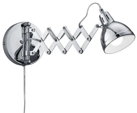 Trio Leuchten R20321006 SCISSOR - Nástěnná studiová vysouvací lampa s kabelem, 1 x E14, od zdi 53cm