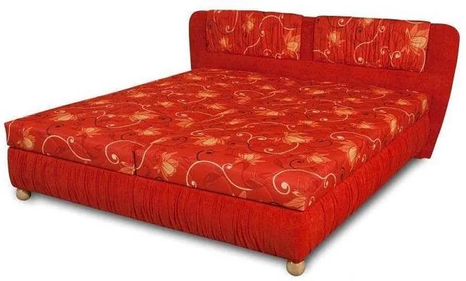 Čalouněná postel Bára - červená, látka s nešpinivou úpravou, 215x92x205 cm