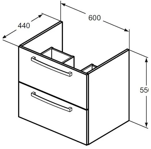 Ideal Standard Skříňka umyvadlová 60 cm, 2 zásuvky, bílá E3240WG