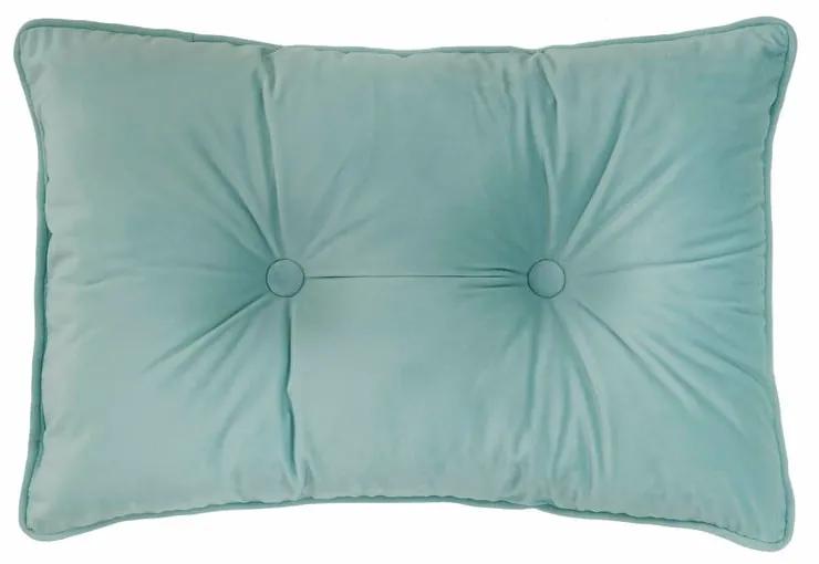Světle zelený polštář Tiseco Home Studio Velvet Button, 40 x 60 cm
