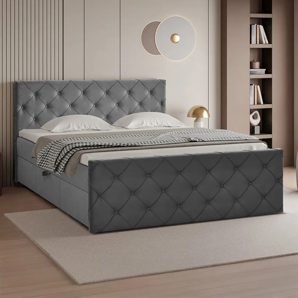 Postel dvoulůžko BOXSPRING HEAVEN + topper v ceně | 160x200 | VÝBĚR TKANIN