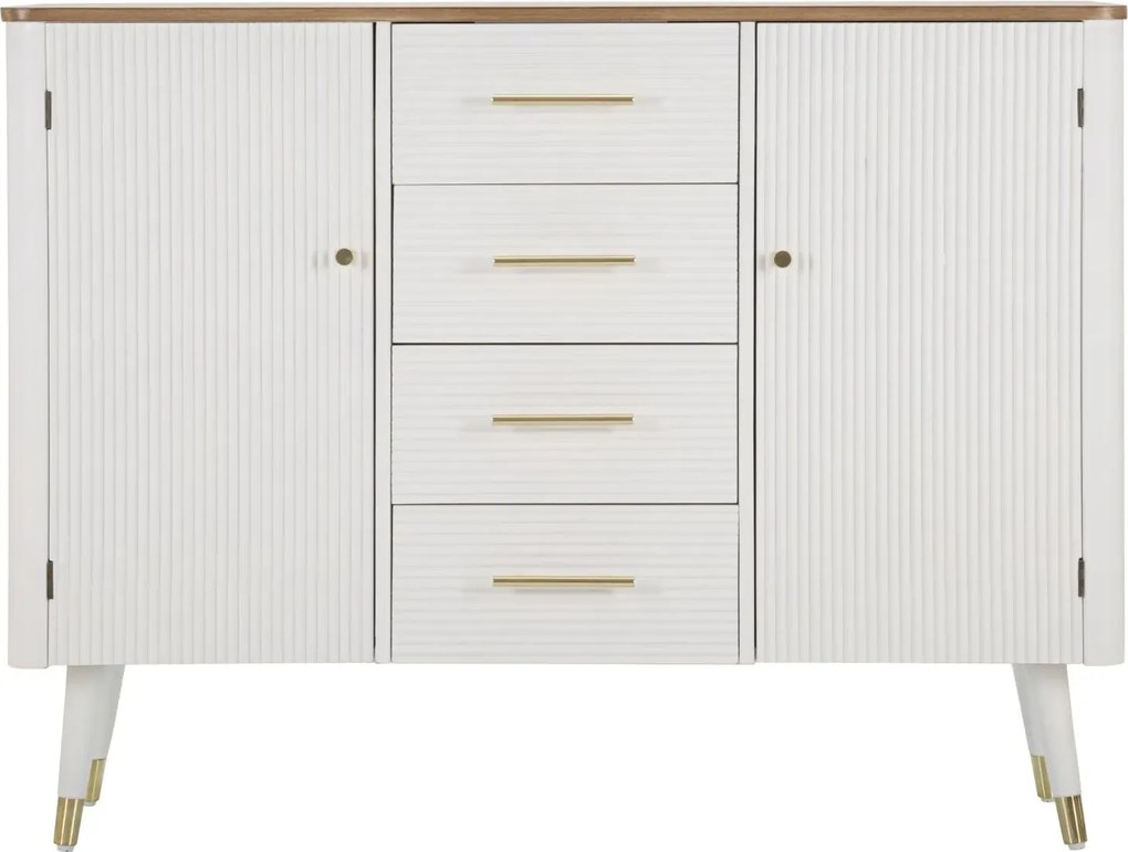 Komoda Matera 117 cm bílá/hnědá