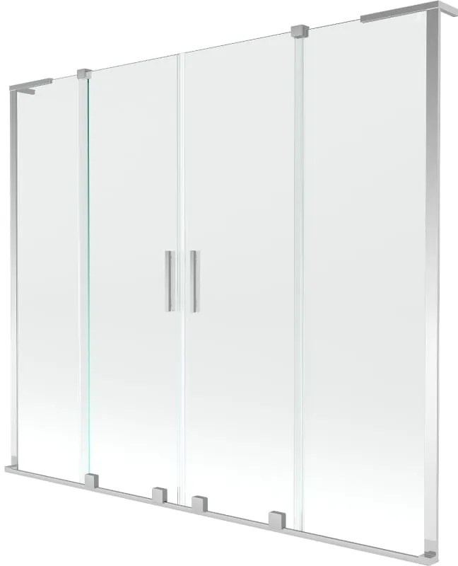 Mexen Velar L Duo, 2-křídlová posuvná vanová zástěna 180 x 150 cm, 8mm čiré sklo, chromová, 896-180-003-02-01