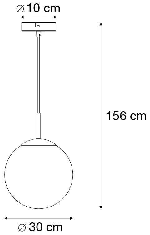 Chytré závěsné svítidlo černé s kouřovým sklem 30 cm vč. Wifi ST64 - Pallon