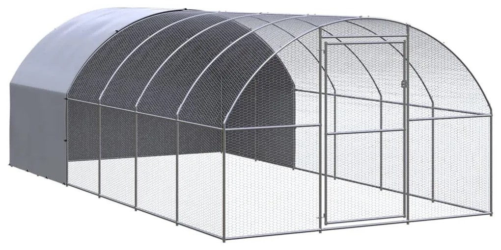 Venkovní klec pro kuřata 3 x 6 x 2 m pozinkovaná ocel 3095474