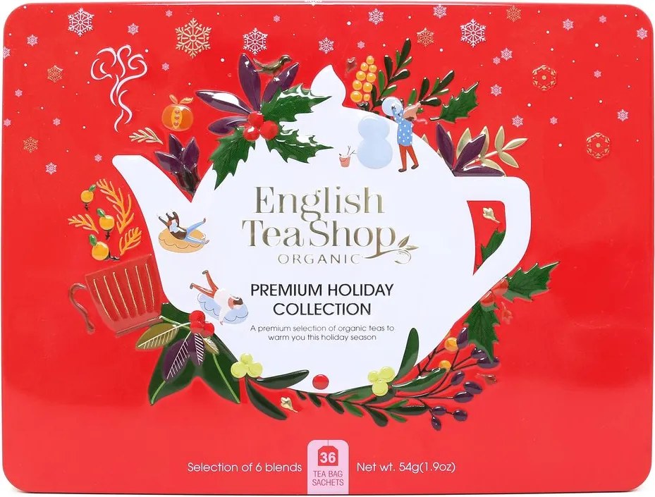 THE ENGLISH TEASHOP Dárková čajová kazeta "Wellness collection" 36 ks - červená