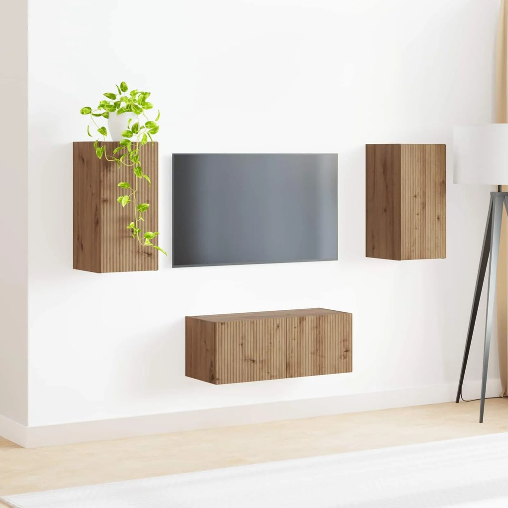 Sestava TV skříněk 2 ks Artisanový dub Kompozitní dřevo 3408969