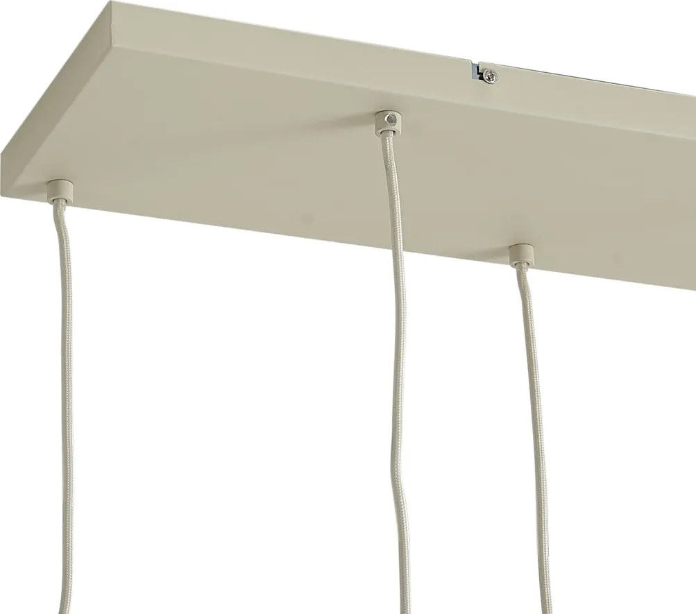 Scandinavische hanglamp beige met wit glas 6-lichts - Wisp