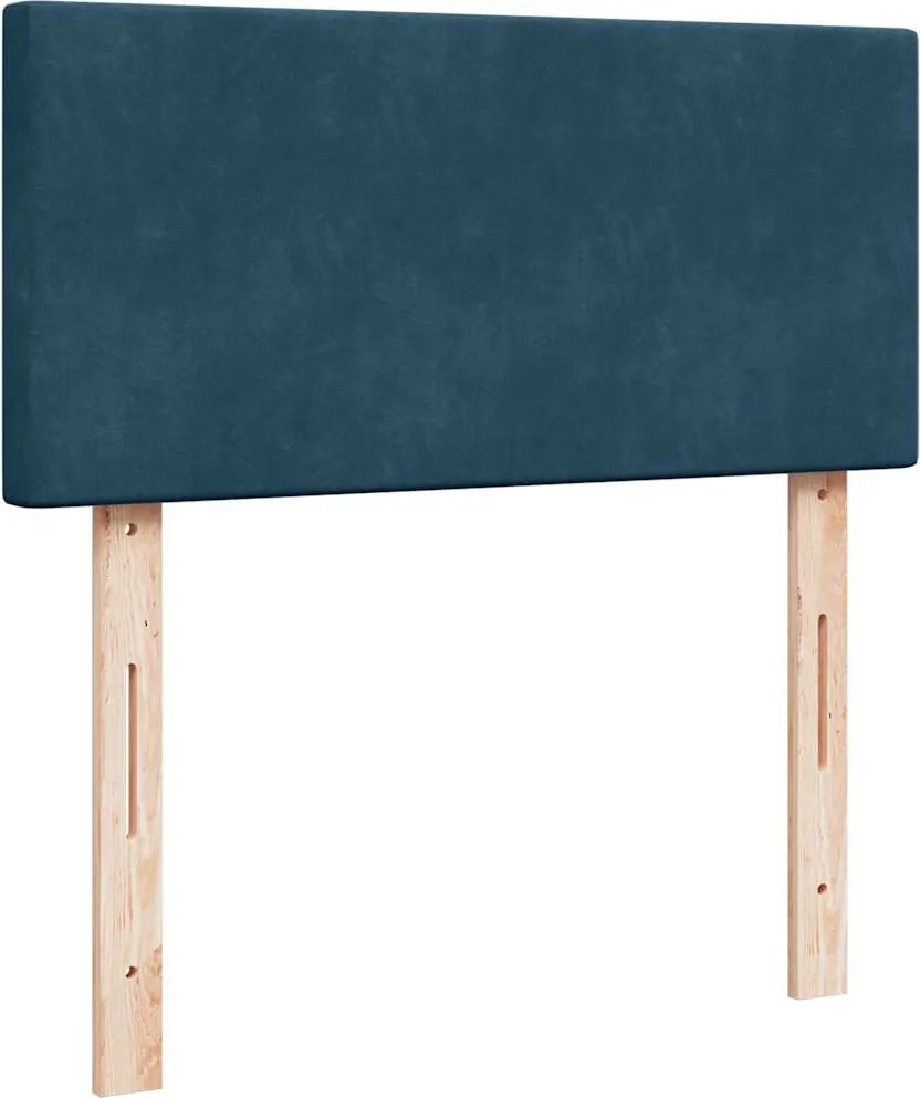 Box spring postel s matrací modrá 100 x 200 cm samet 3287660