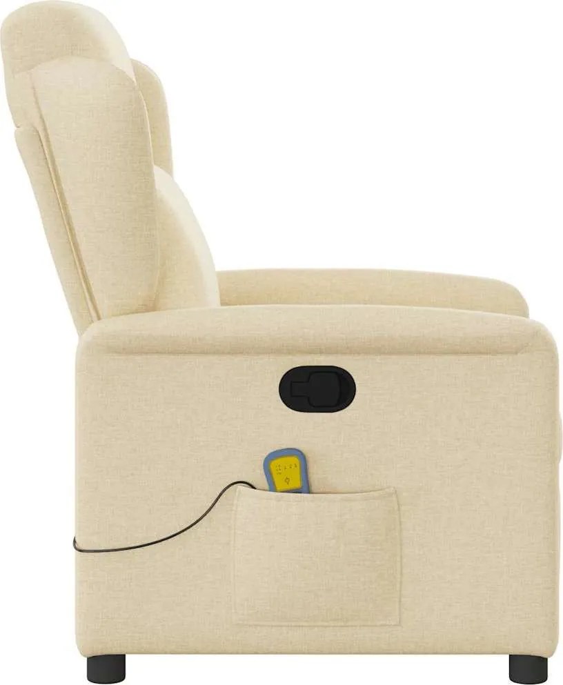 vidaXL Masážní polohovací křeslo textil [4015587] Barva: krémová