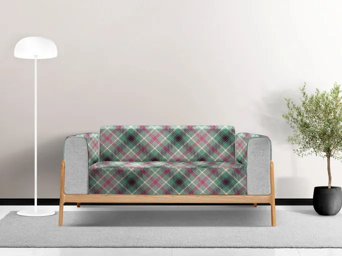 Ervi gobelínový  přehoz na sedačku/postel - Tradiční zelený tartan