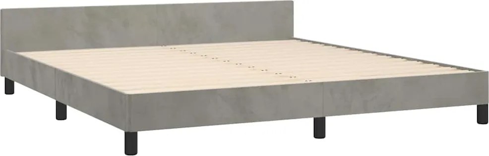 Rám postele bez matrace světle šedý 160 x 200 cm samet 3125946