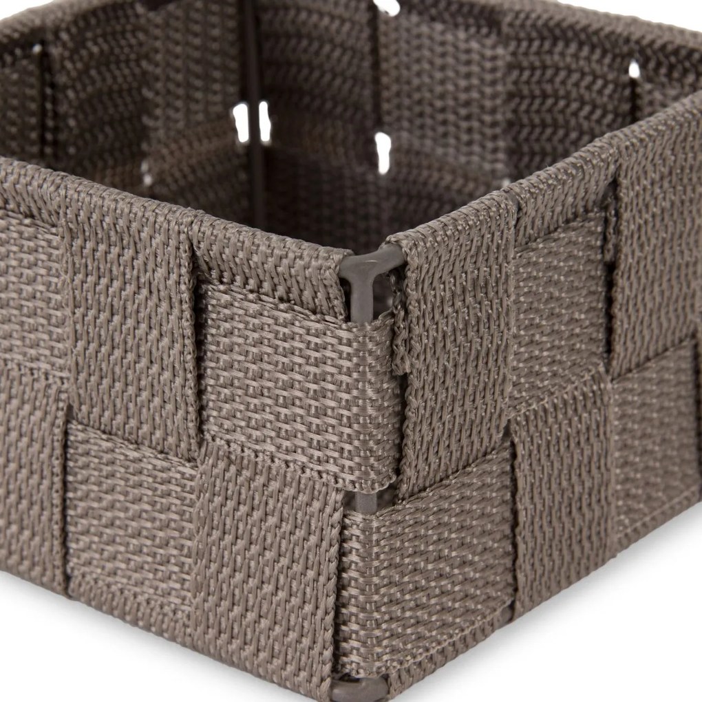 Úložný organizér do zásuvky Compactor TEX - košík S, 12 x 12 x 7 cm, Taupe (šedo-béžový)