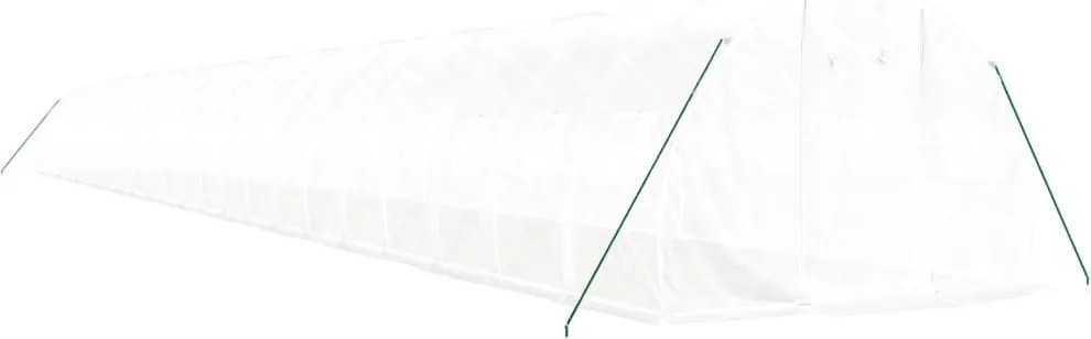 Skleník s ocelovým rámem bílý 72 m² 24 x 3 x 2 m 3188060