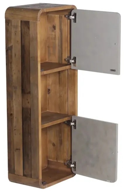 furniture-nabytek.cz - Masivní koupelnová sestava Dingora II z recyklované borovice a MDF, lakovaná, přírodní/šedá