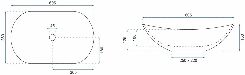 Rea Royal Sand, umyvadlo na desku 62x37x16 cm, imitace kamene, REA-U6502