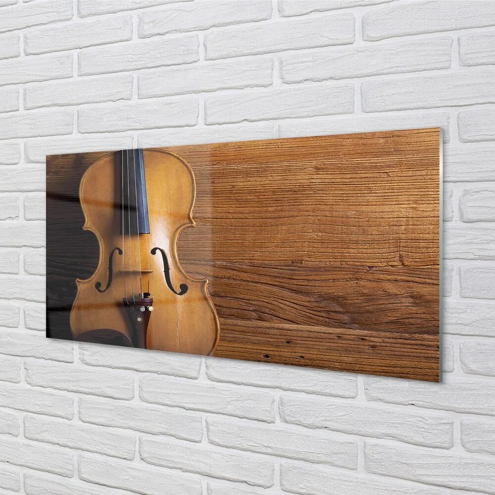 Obraz na skle Housle na dřevo 100x50 cm