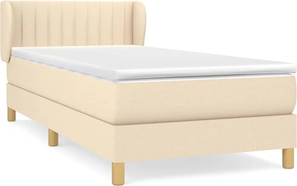 Box spring postel s matrací krémová 100 x 200 cm textil 3126946