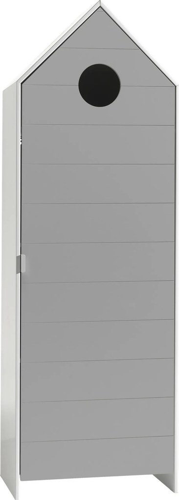 XXXLutz DĚTSKÁ ŠATNÍ SKŘÍŇ bílá, šedá, 57,6/171,3/37 cm MID.YOU - Pokoje pro miminka sestavy - 001315003104