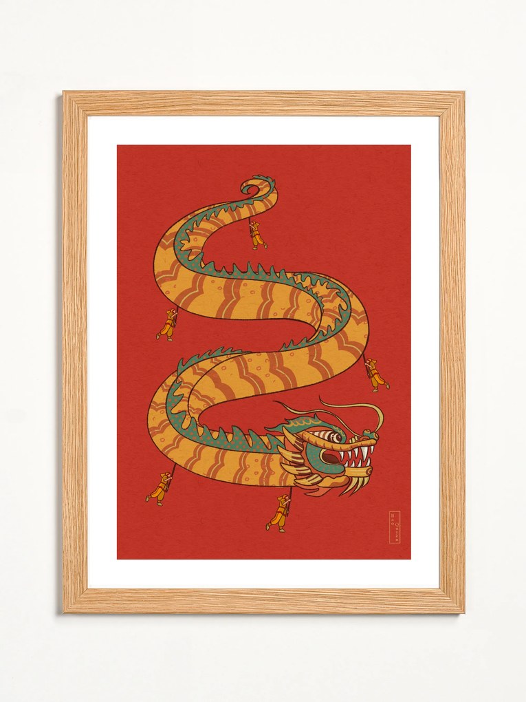 Bao Quyen | Dragon Dance Rám: Černý, Velikost: 60 x 40 cm
