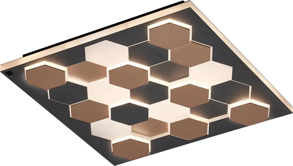 XXXLutz STROPNÍ LED SVÍTIDLO, 55/55/7,5 cm Cinque - Stropní svítidla - 004102199101