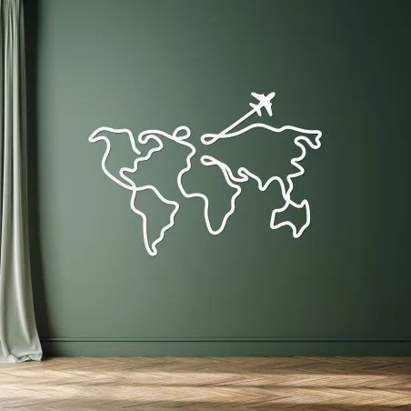 Designová dřevěná mapa světa na zeď | SENTOP PR0496
