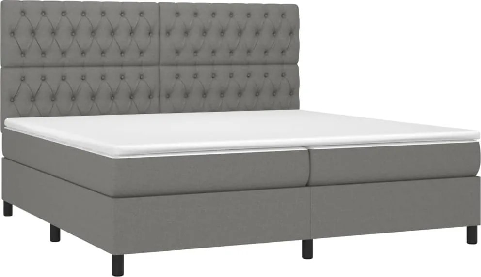 Box spring postel s matrací tmavě šedá 200x200 cm textil 3142042