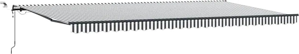 Automatická zatahovací markýza s LED antracit a bílá 600x300 cm 3310246