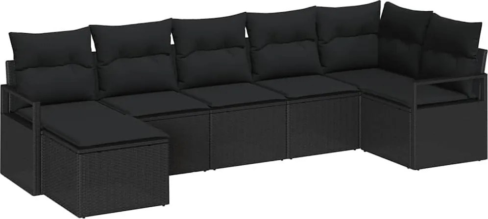 Set pohovek 7 ks Černá polyratan 3355142