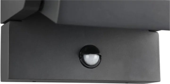 TRIO 246869142 KANSAS venkovní nástěnné svítidlo se senzorem SMD LED 10W/1000lm 3000K IP54 antracit