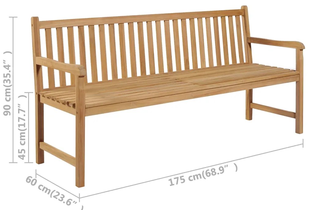 vidaXL Marketos Zahradní lavice se světle modrou poduškou 175 cm masivní teak