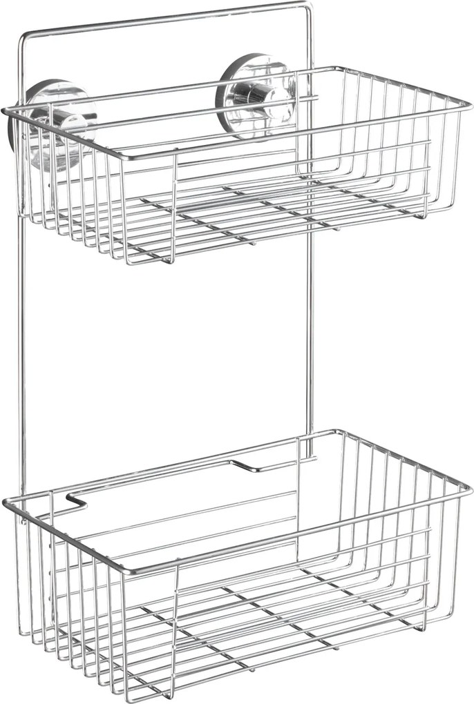 Wenko Vacuum-Loc Nástěnný regál Bari 2 patra chrom