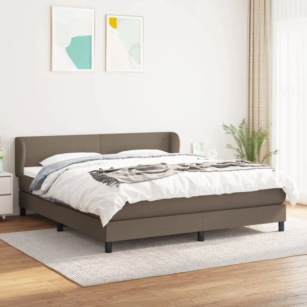 Box spring postel s matrací taupe 180x200 cm textil 3126105