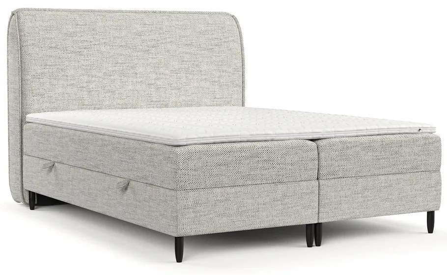 Světle šedá boxspring postel s úložným prostorem 160x200 cm Melba – Maison de Rêve