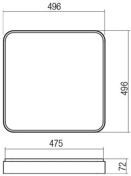 Redo group Redo Yomo, zlaté stropní svítidlo LED 60W 3000K, tříkrokové stmívání, 49,6x49,6cm