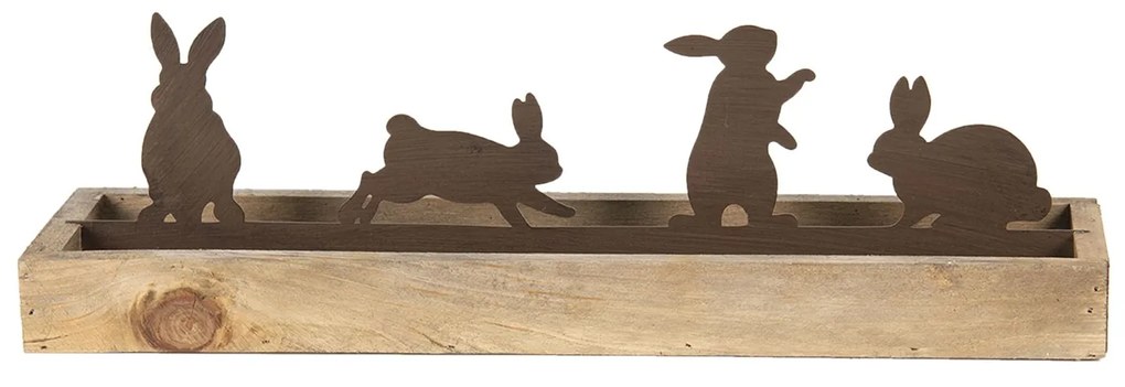 Kovová velikonoční dekorace 4 králíci - 36*10*10 cm