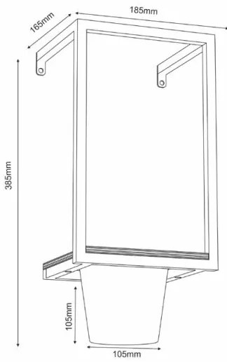 Nástěnný květináč 38x18 cm černá