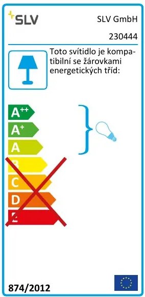 SLV 230444 Meridian II, nástěnné venkovní svítidlo, 1x60W, stříbrnošedá, 38cm, IP54