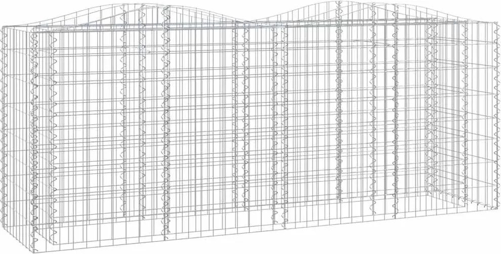Klenutý gabion vyvýšený záhon 200x50x100 cm pozinkované železo 153546