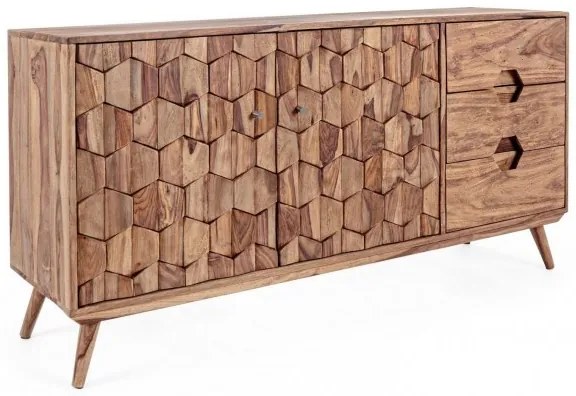 BIZZOTTO hnědá komoda KANT se 2 dvířky a 3 zásuvkami 77x145 cm 0746519