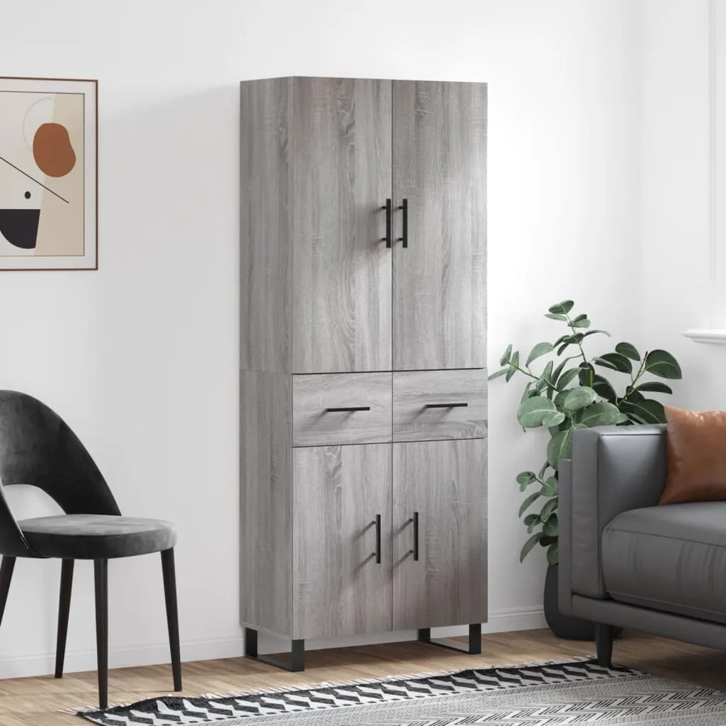 Skříň highboard šedá sonoma 69,5 x 34 x 180 cm kompozitní dřevo