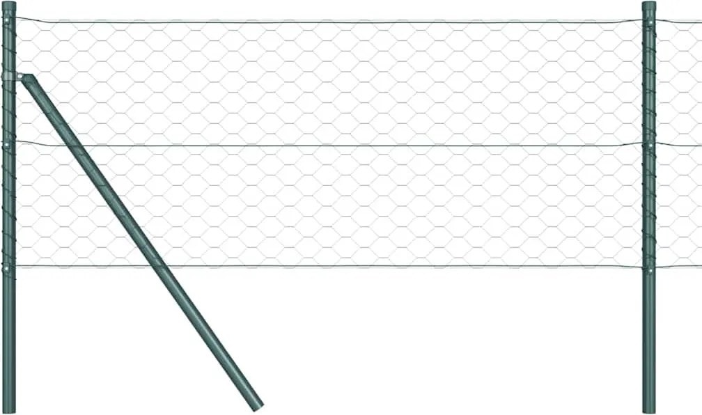 Hexagonální kotvení plotu 10 x 0,6 m Ocel potažená PVC Zelená 3352631
