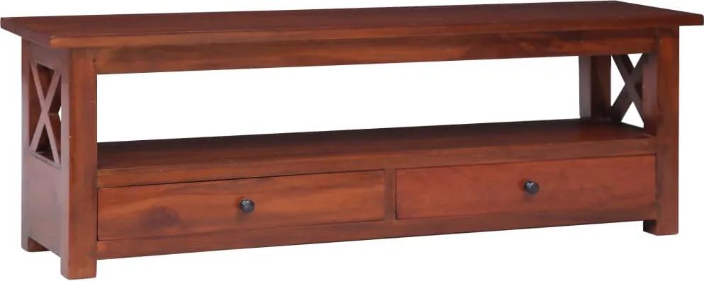 TV stolek Jess - masivní mahagonové dřevo - hnědý | 120x30x40 cm