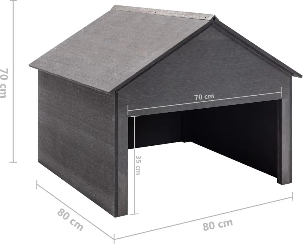 vidaXL Garáž na sekačku šedá 80 x 80 x 70 cm WPC [149036]