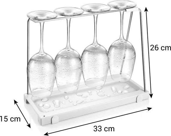 TESCOMA Držák sklenic na víno s odkapávačem FlexiSPACE 330 x 148 mm