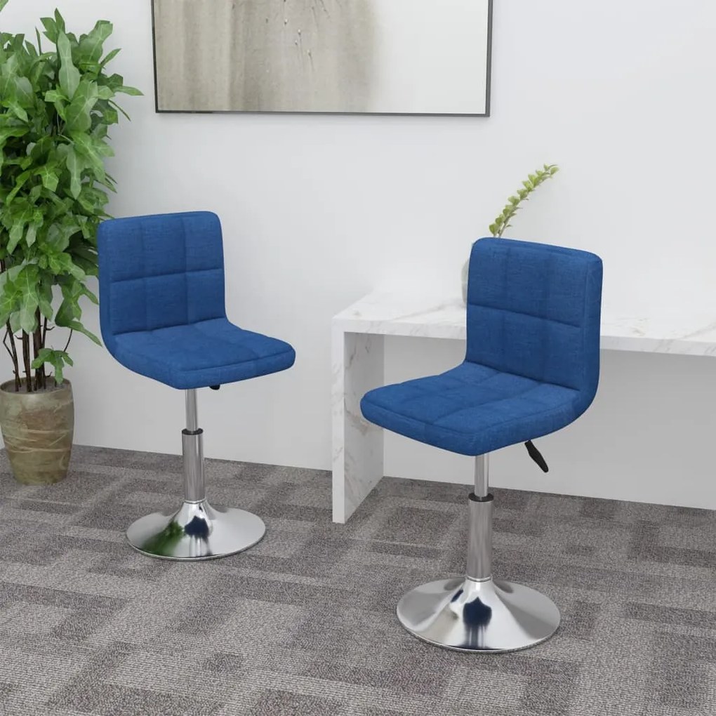 Otočné jídelní židle 2 ks modré textil 334213